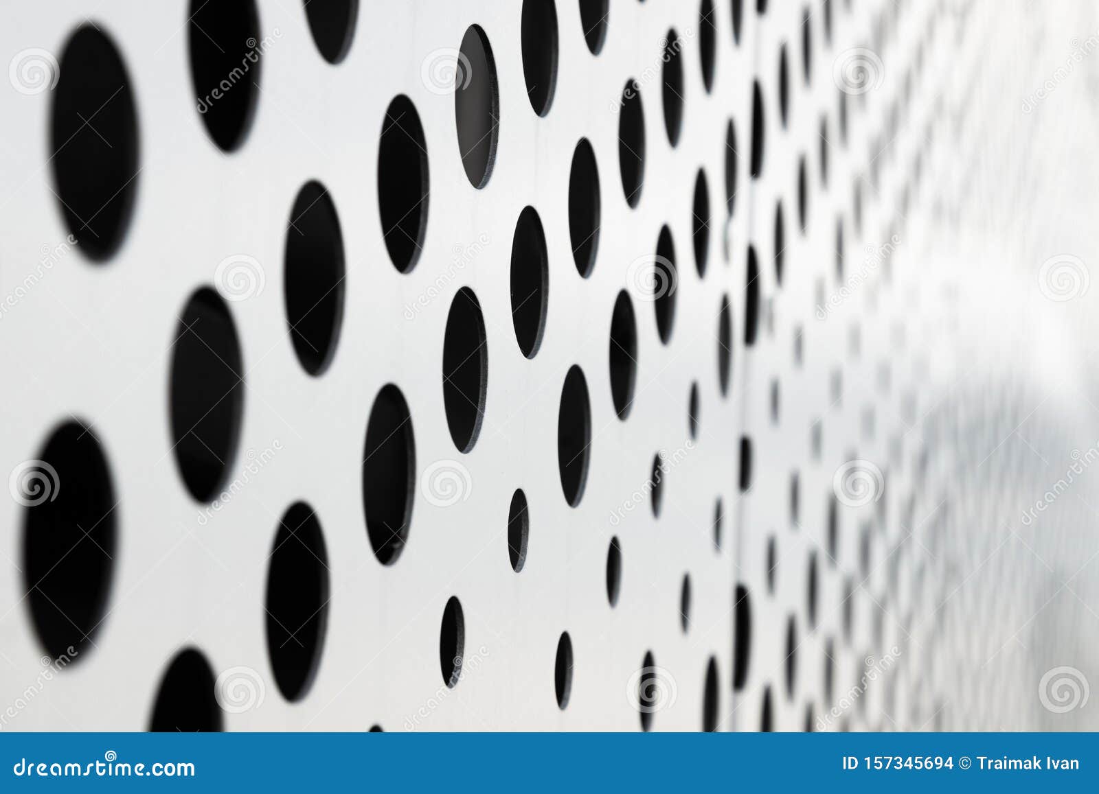 Rapid Black Big Dot Pattern on White Background, Round Holes Texture on ...