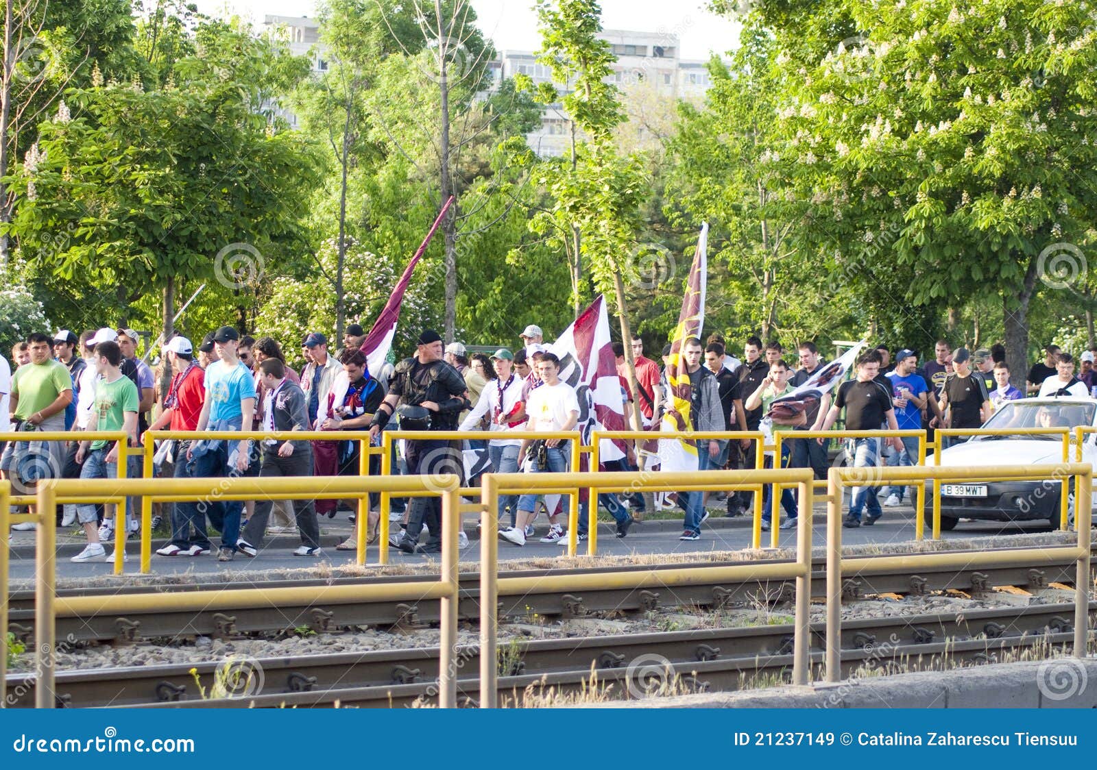 Rapid Bucharest fans editorial stock image. Image of flags - 21237149