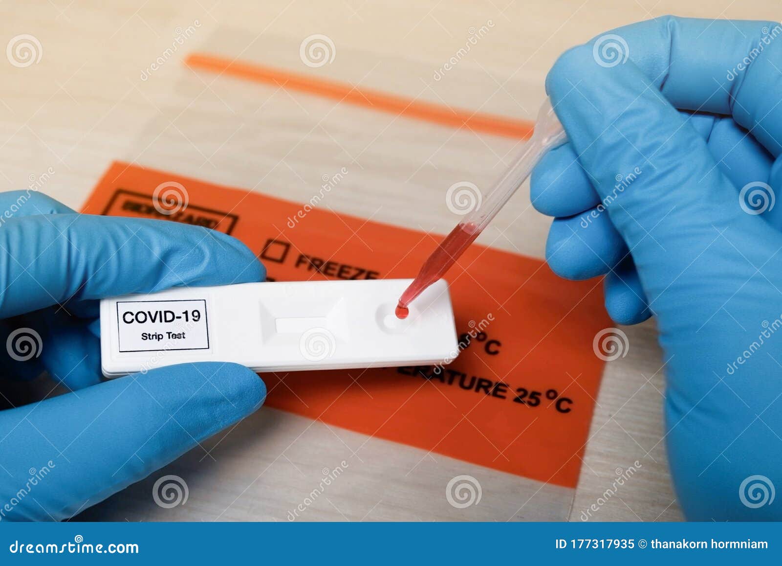 Rapid covid-19 strip Test stock image. Image of plasma - 177317935