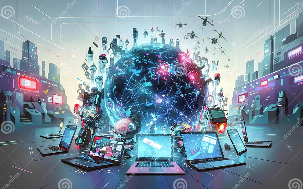 The Rapid Evolution of Technology Stock Illustration - Illustration of ...