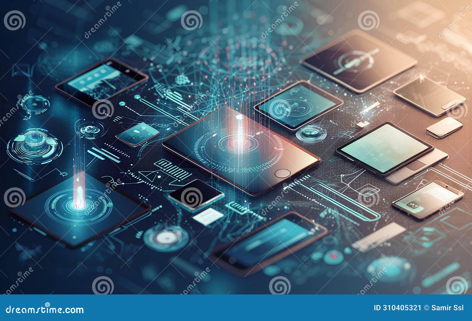 The Rapid Evolution of Technology Stock Illustration - Illustration of ...