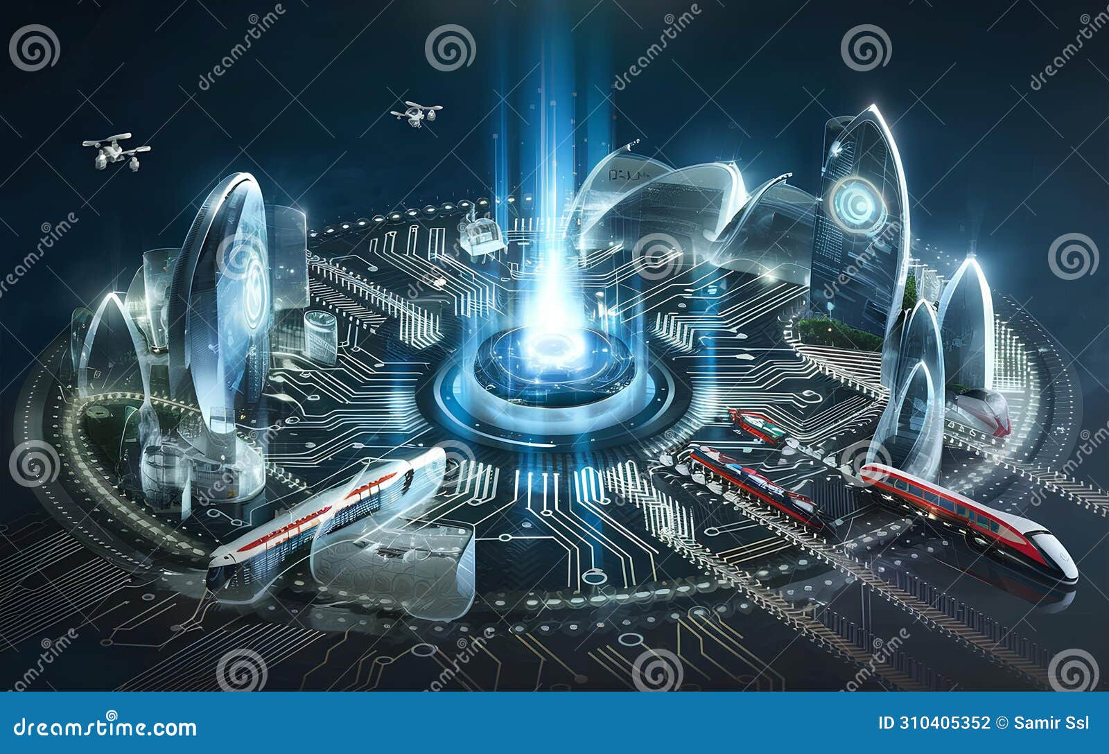 The Rapid Evolution of Technology Stock Illustration - Illustration of ...