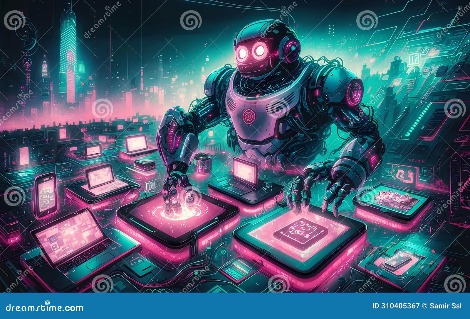 The Rapid Evolution of Technology Stock Illustration - Illustration of ...