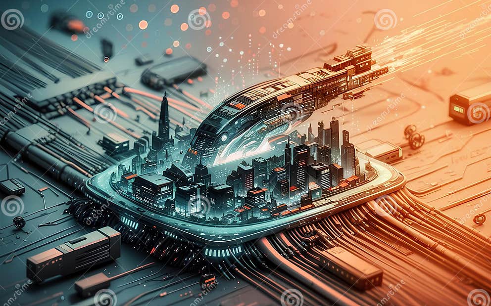 The Rapid Evolution of Technology Stock Illustration - Illustration of ...