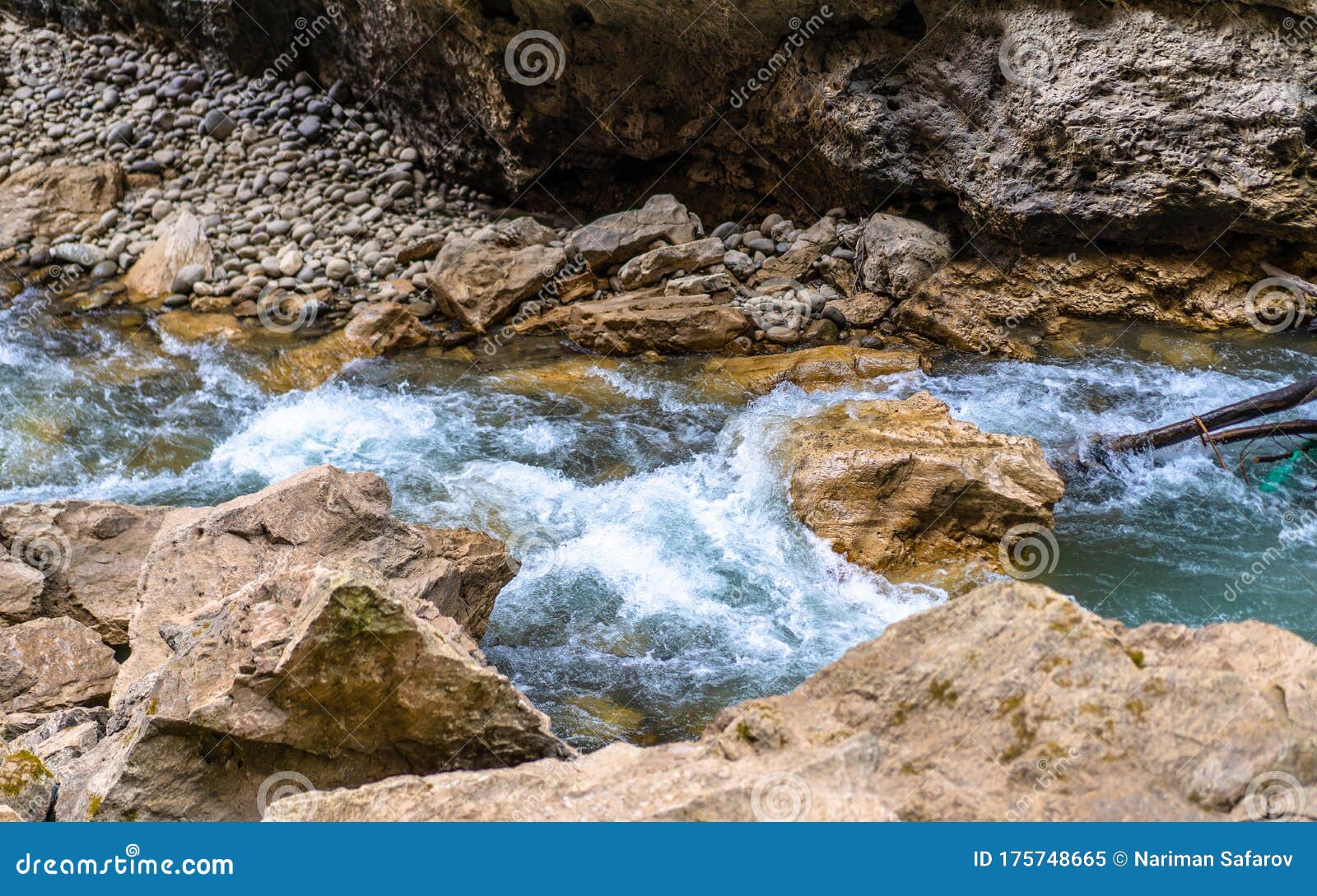 The Rapid Flow of a Mountain River Stock Image - Image of nature ...