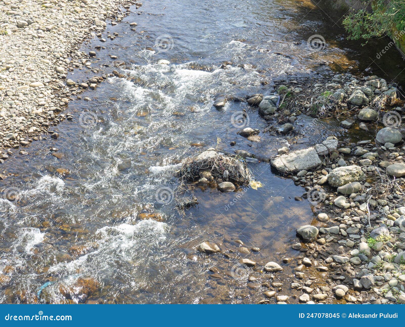 Rapid Flow of the River. Big River, View from Above. View from the ...