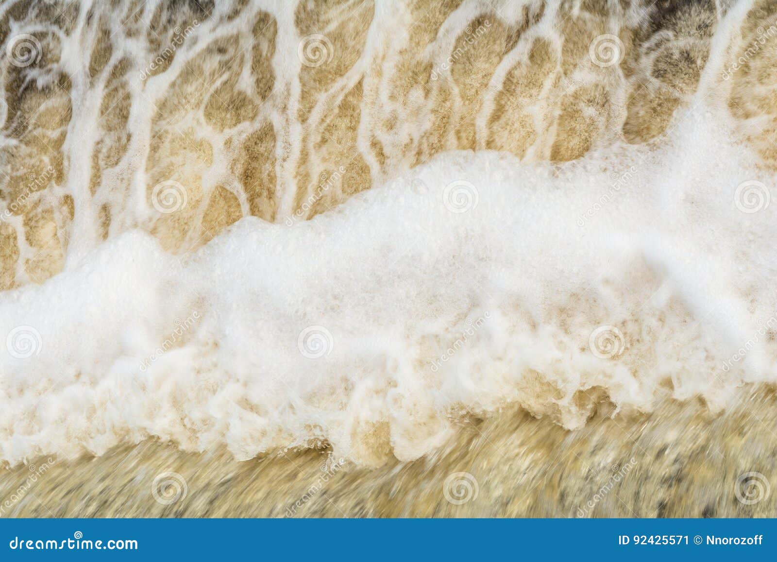 Rapid Flow of a River, a Stream of Falling Blue Water Forms a Lot of ...