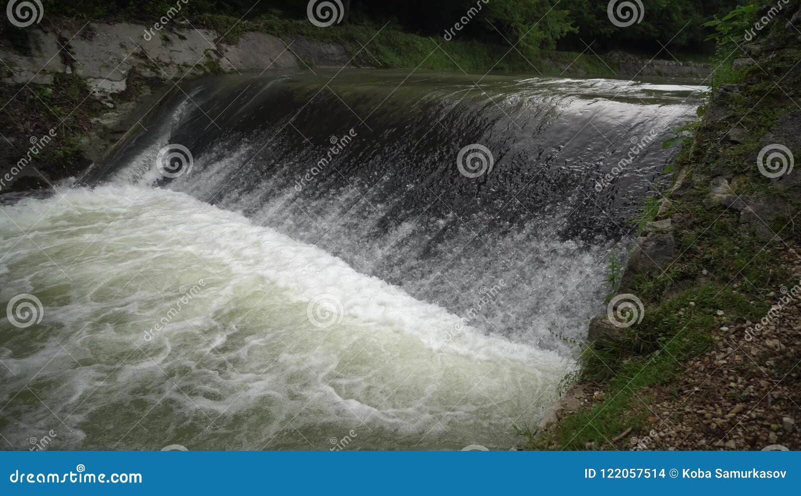 The Rapid Flow of Water in the Concrete Channel Stock Footage - Video ...