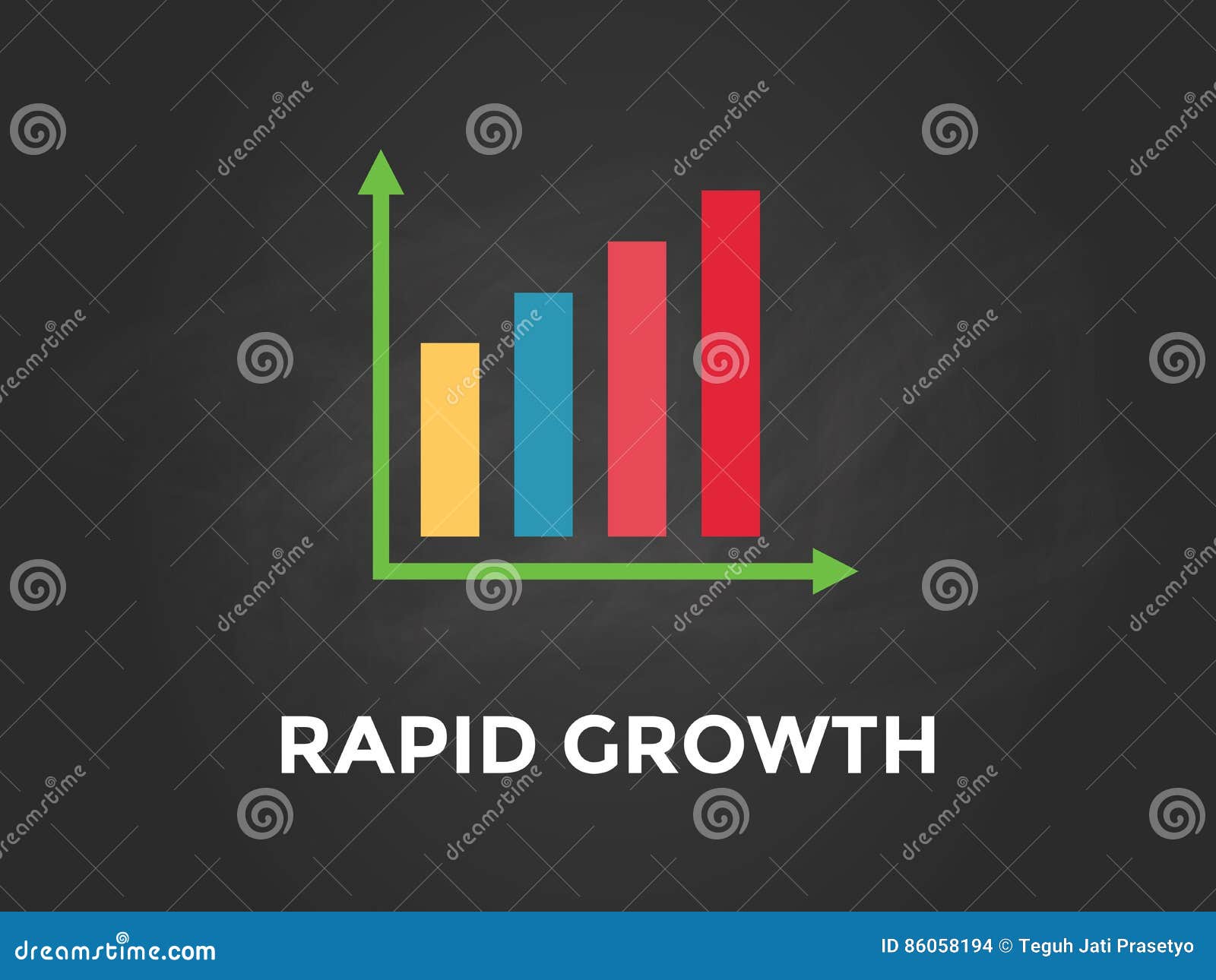 Rapid Growth Chart Illustration with Colourful Bar, White Text and ...