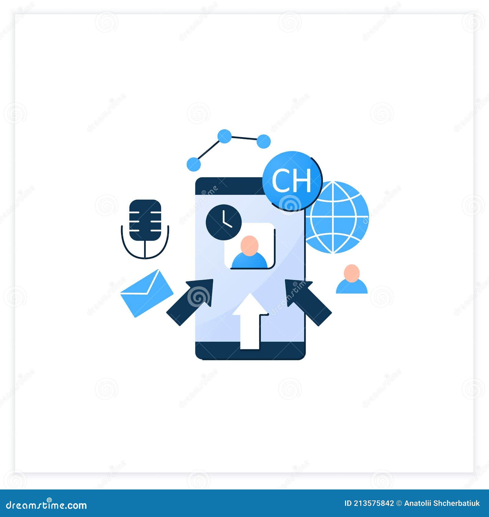 Rapid popularity flat icon stock vector. Illustration of talking ...