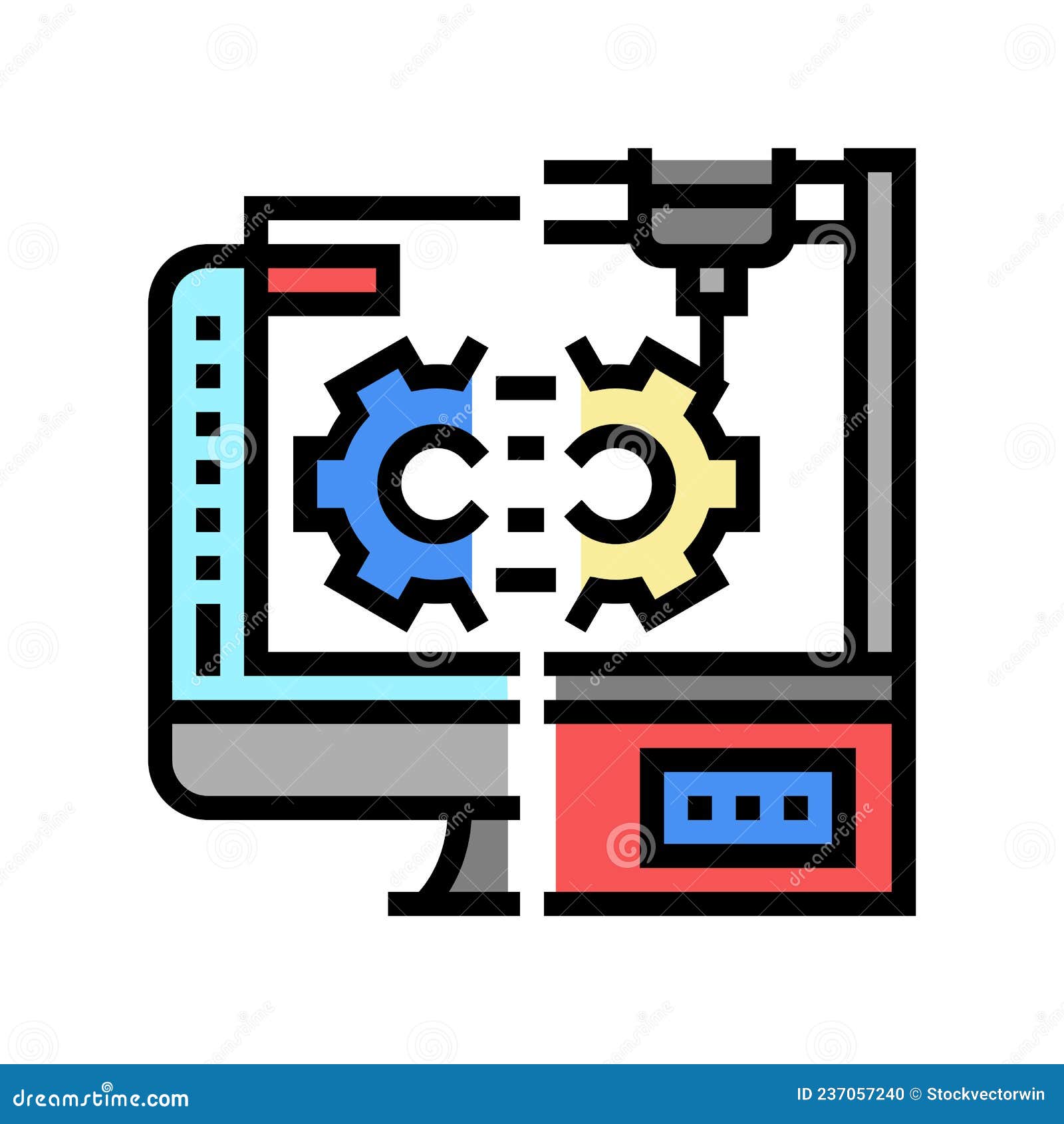 Rapid Prototyping Color Icon Vector Illustration Stock Vector ...