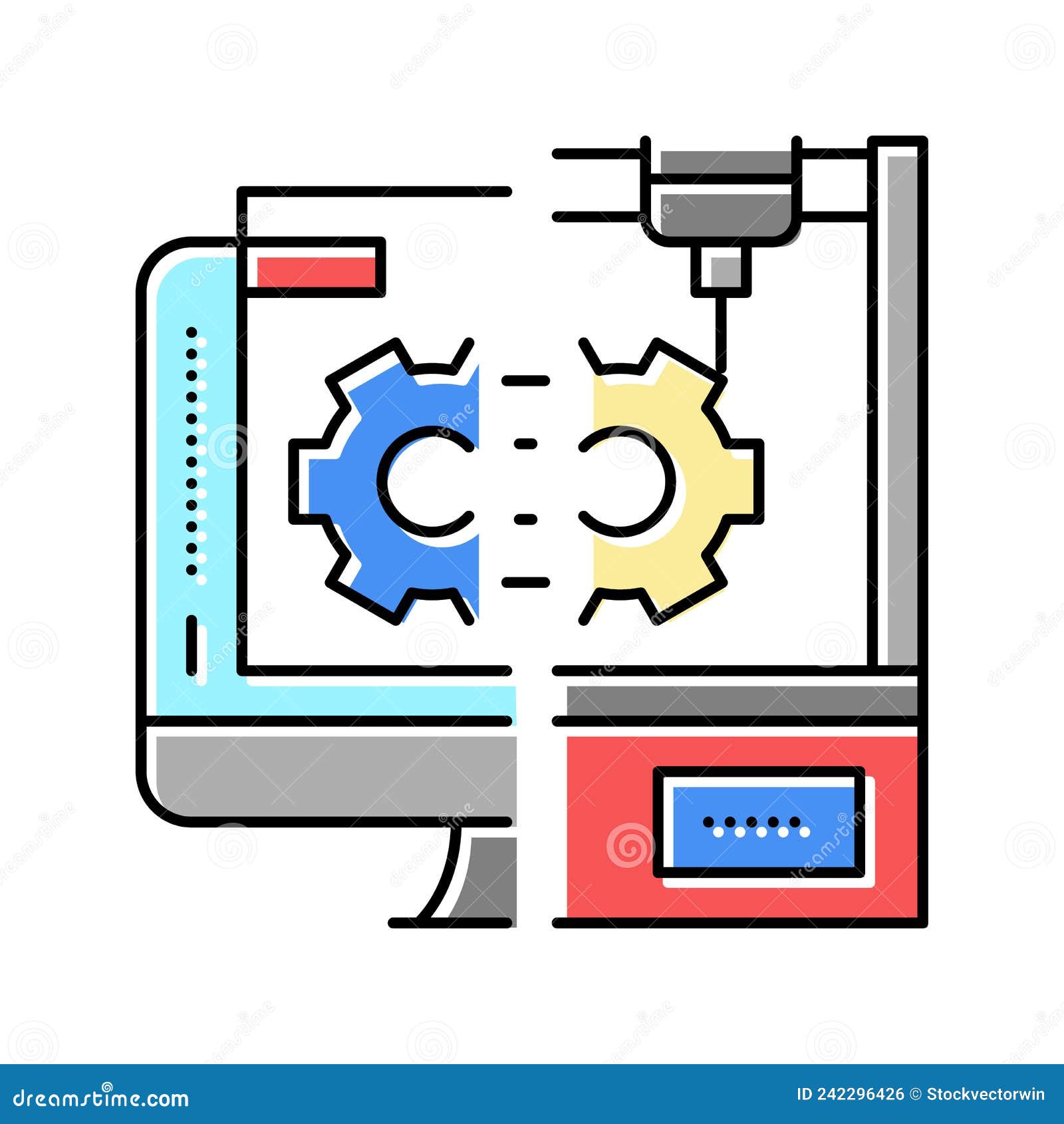 Rapid Prototyping Color Icon Vector Illustration Stock Vector ...