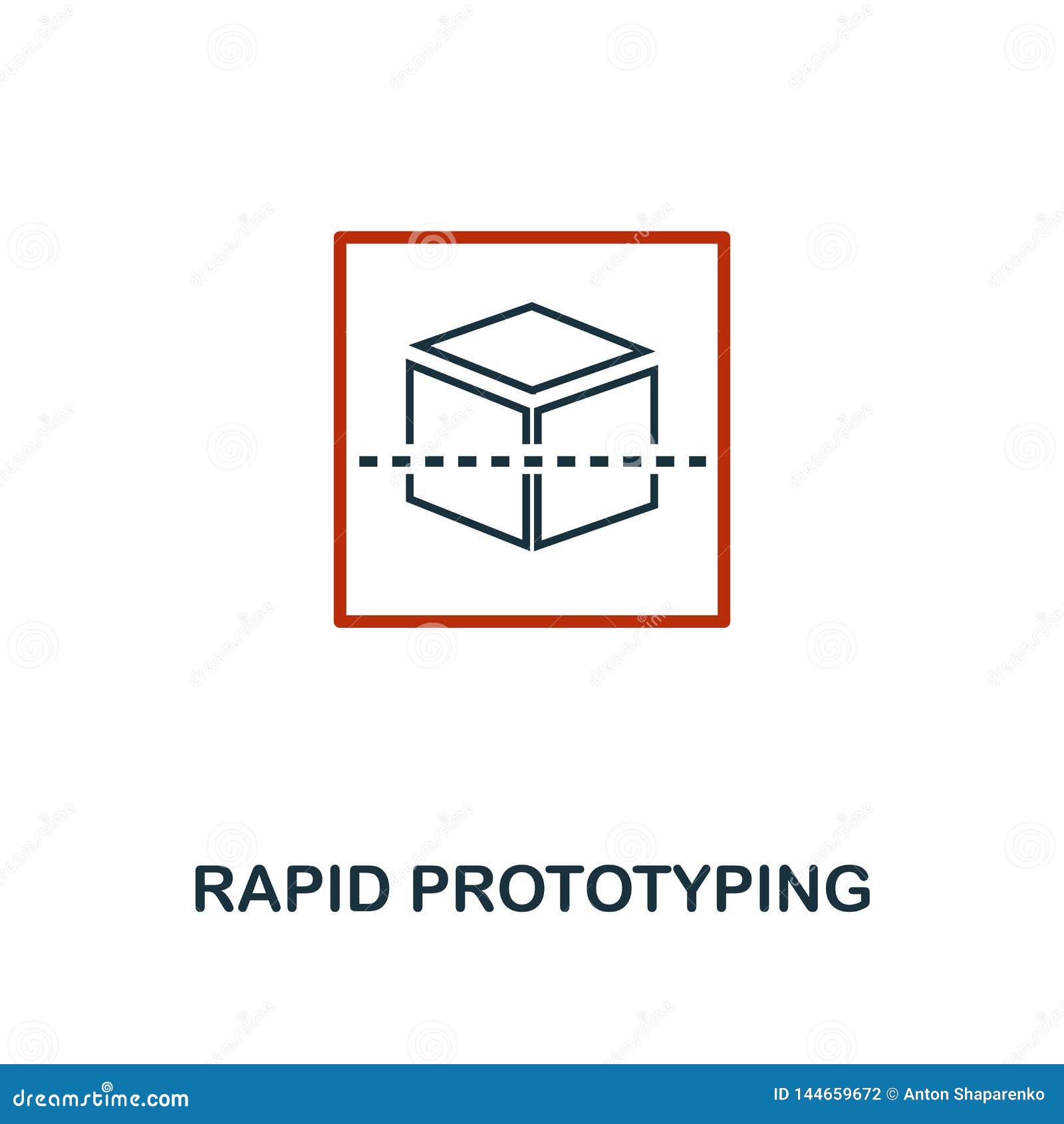 Rapid Prototyping Icon in Two Color Design. Red and Black Style ...