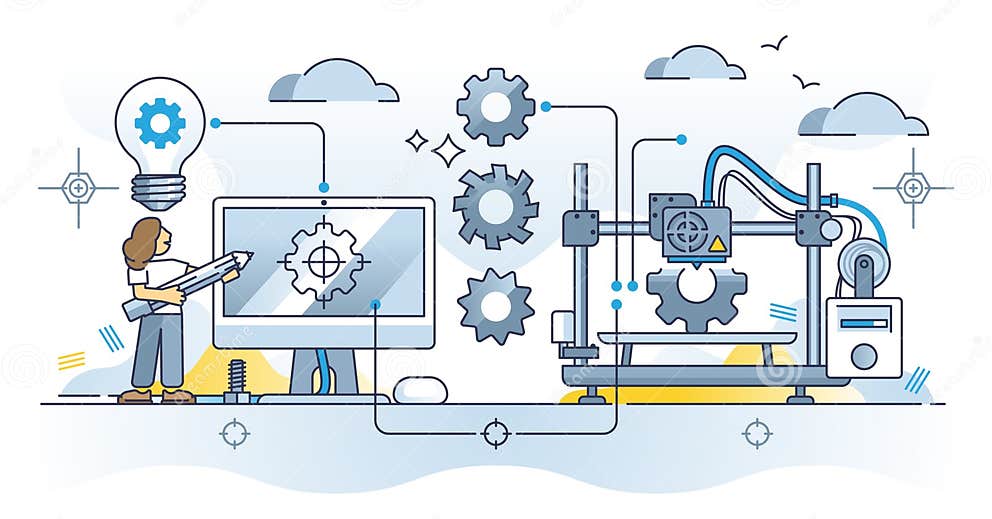 Rapid Prototyping and Three Dimensional Model Printing Outline Concept ...