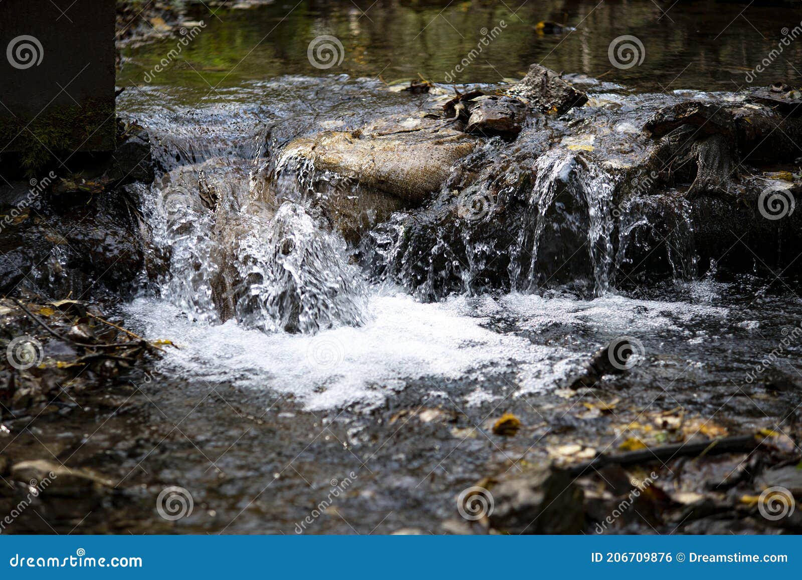 Rapid on the River with Falling Water. Stock Photo - Image of scenics ...