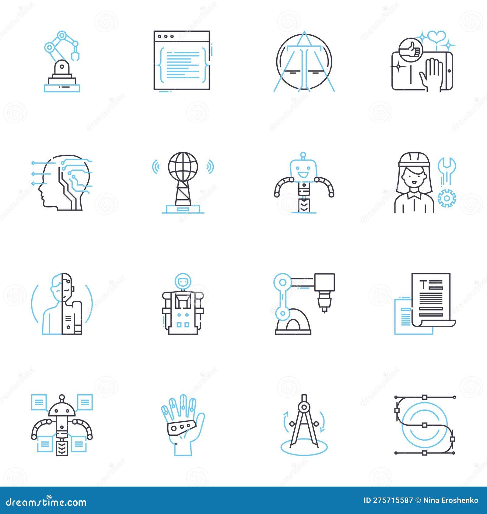 Rapid Technology Linear Icons Set. Automation, Efficiency, Streamlining ...