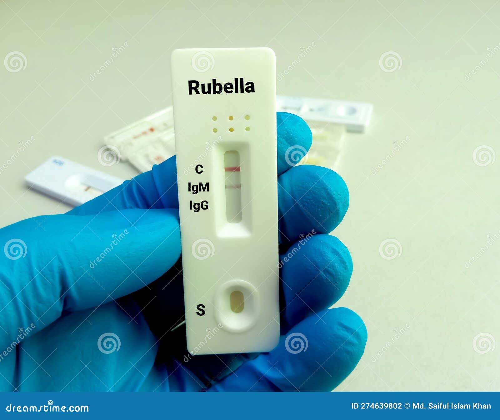 Rapid Test Cassette for Rubella Virus Rapid Screening Test, Showing ...