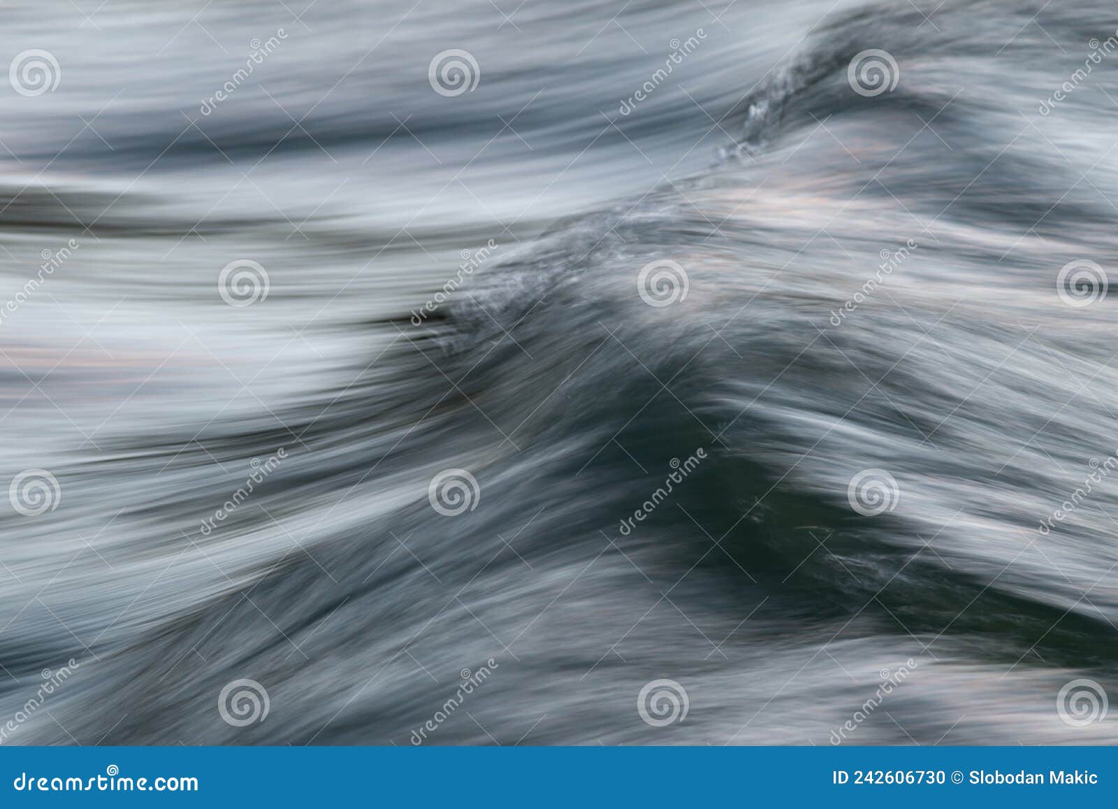 Rapid Water Flow in Mountain Stream with Silky Surface and Motion Blur ...