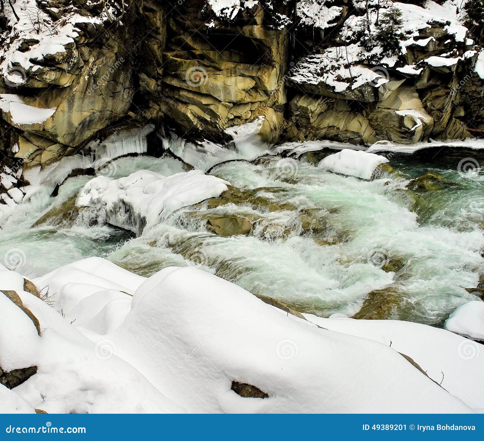 Rapid winter river stock image. Image of river, frozen - 49389201
