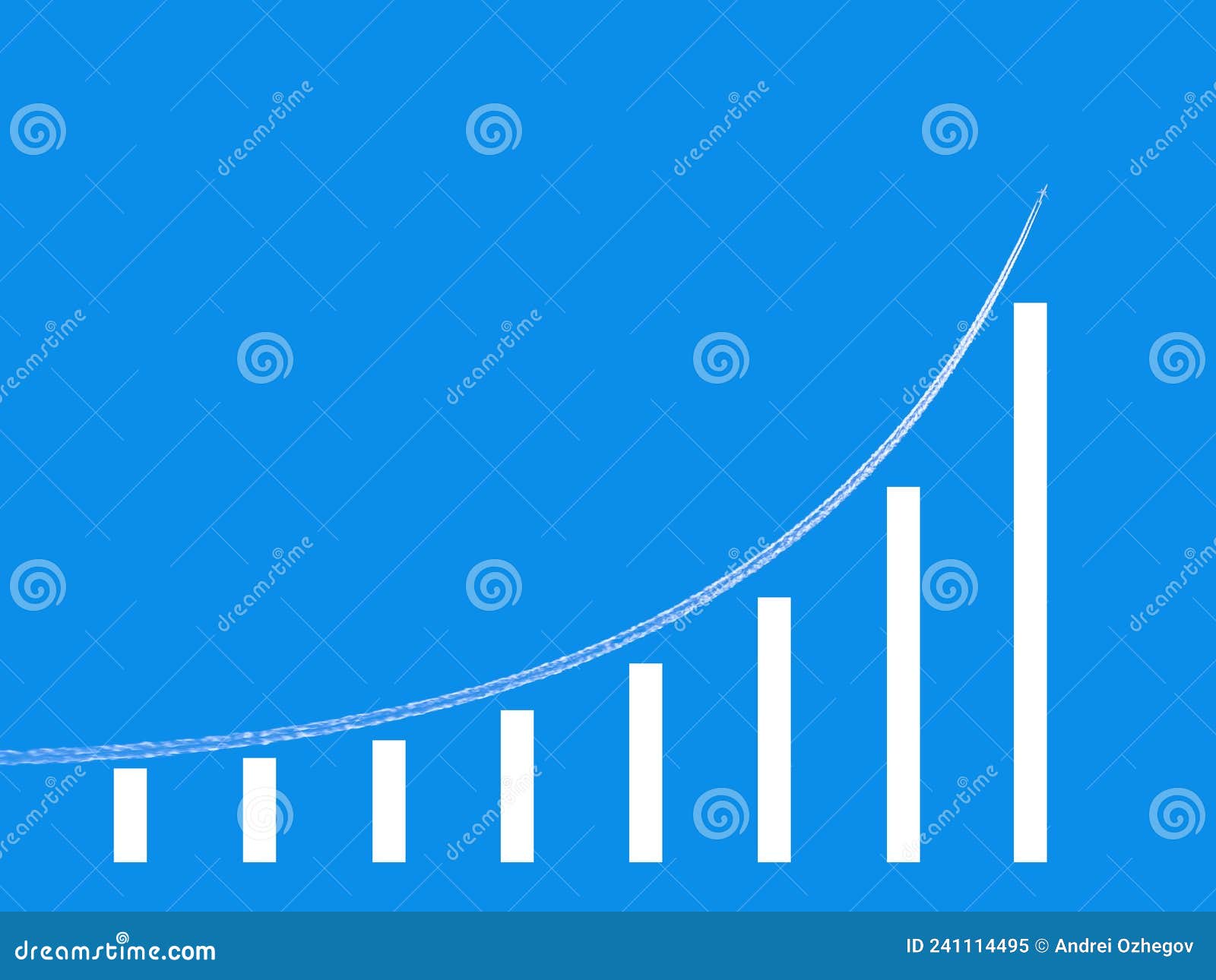 A Rapidly Growing Bar Chart and a Plane Flying Above it in the Sky ...
