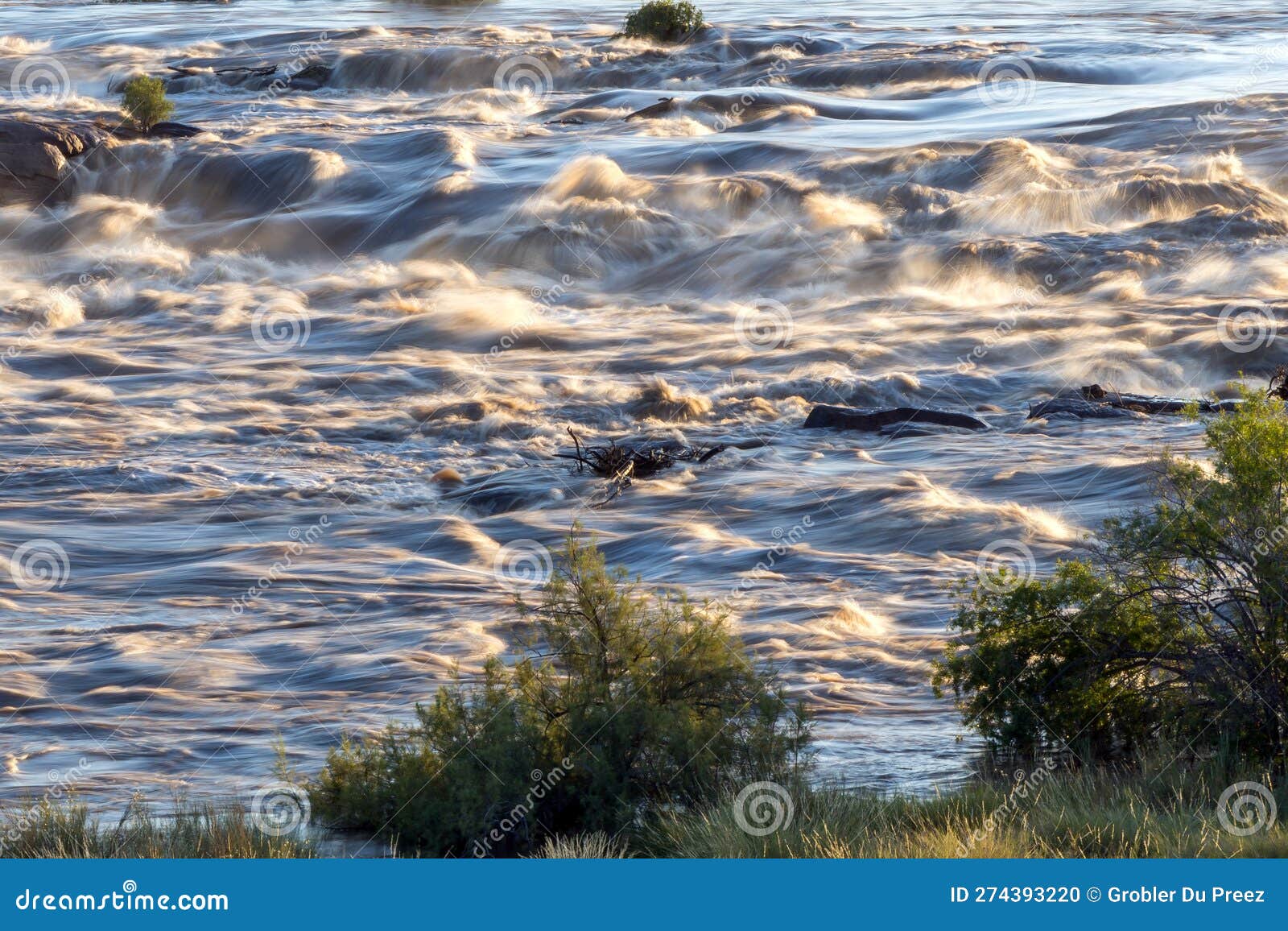 Rapids in Orange River Above Augrabies Waterfall Stock Photo - Image of ...