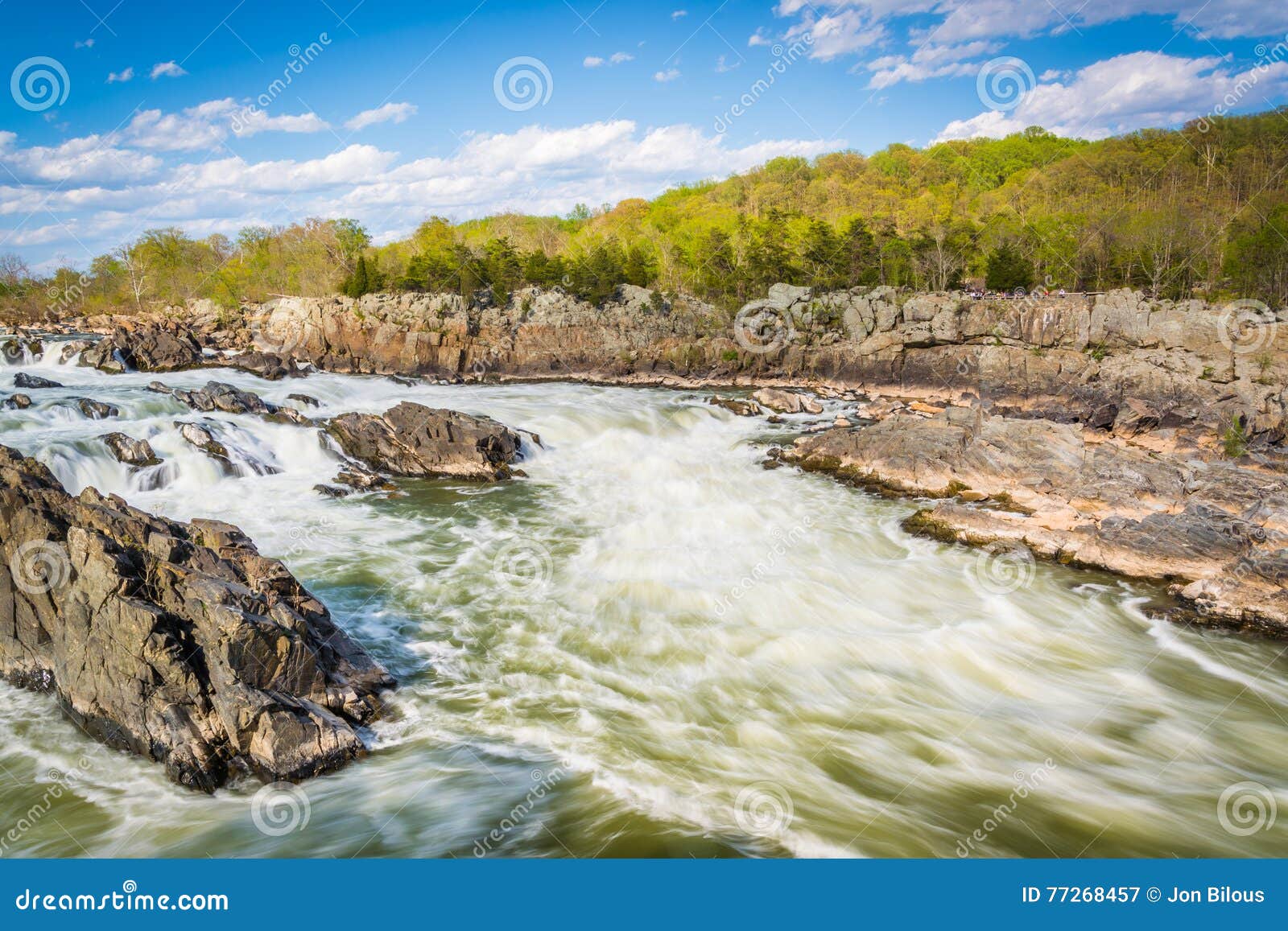 Rapids in the Potomac River at Great Falls Park, Virginia. Stock Image ...