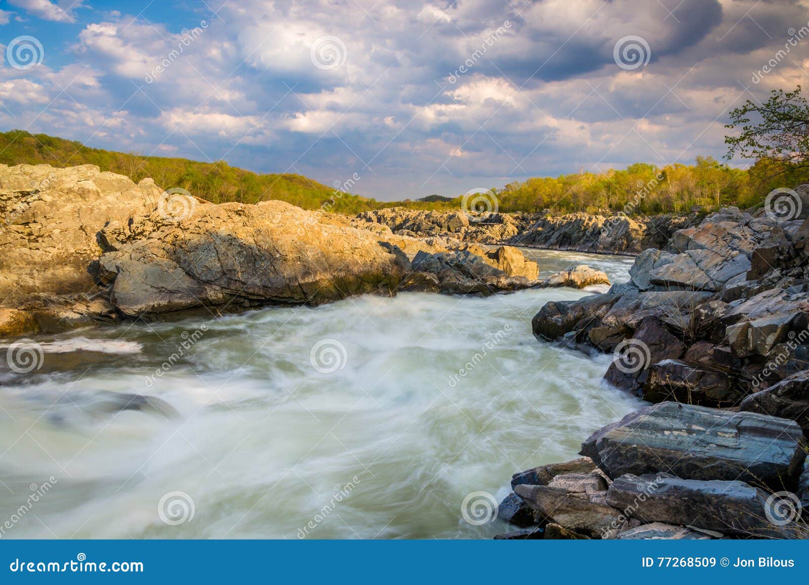 Rapids in the Potomac River at Great Falls Park, Virginia. Stock Image ...
