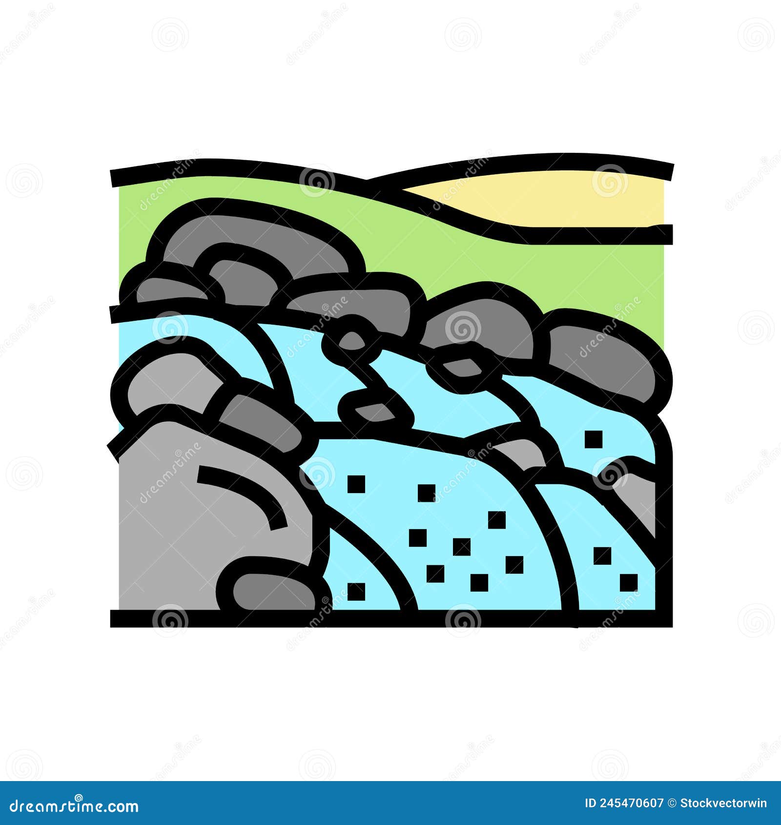 Rapids River Color Icon Vector Illustration Stock Vector - Illustration ...