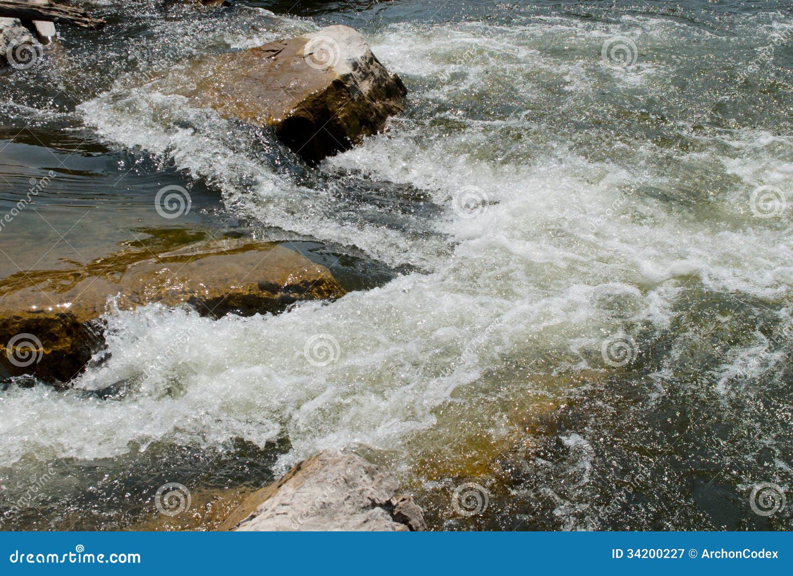 Rapids and rocks in river stock image. Image of creek - 34200227