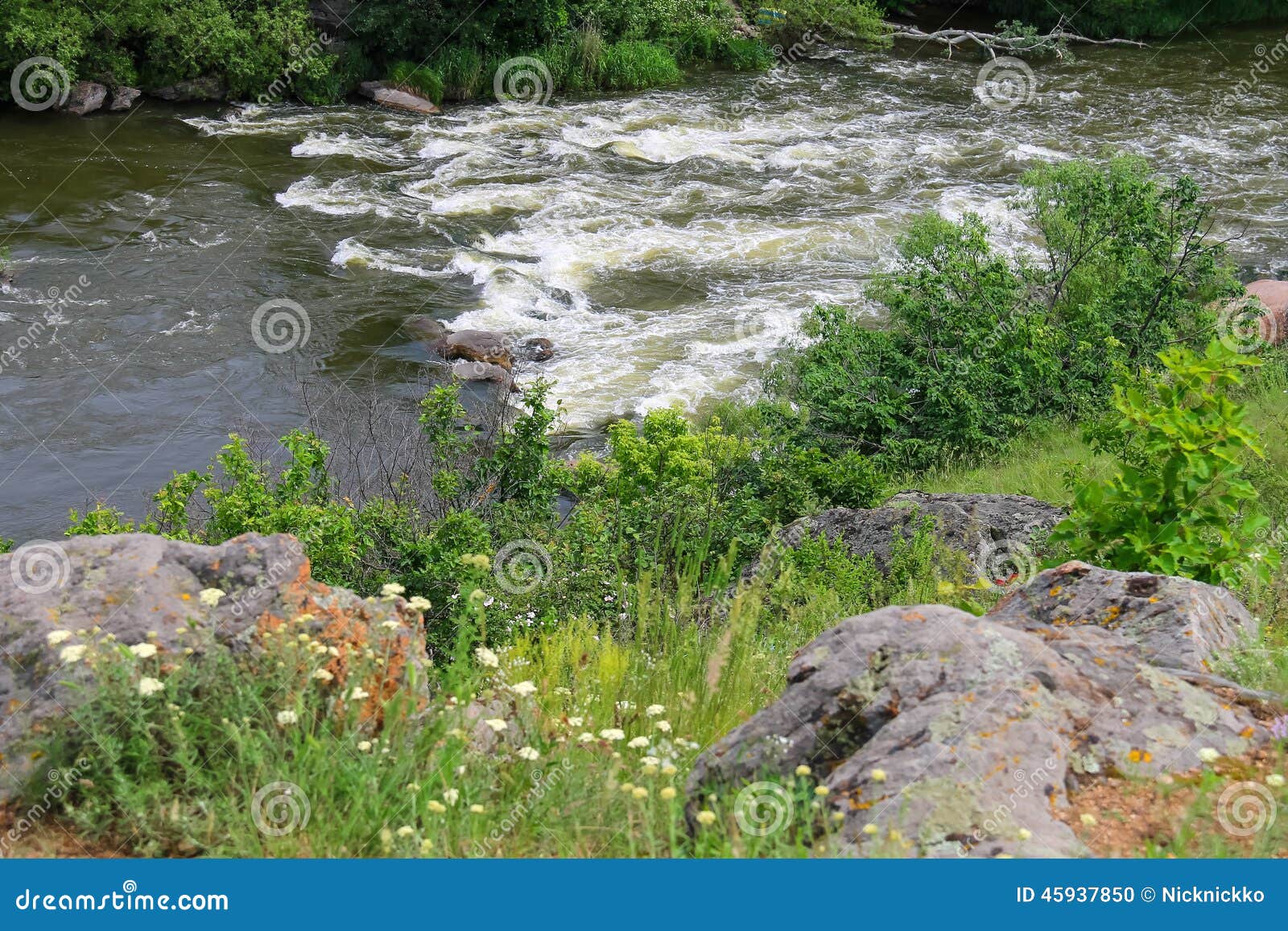 The Rapids on a Small River in Ukraine Stock Photo - Image of peace ...