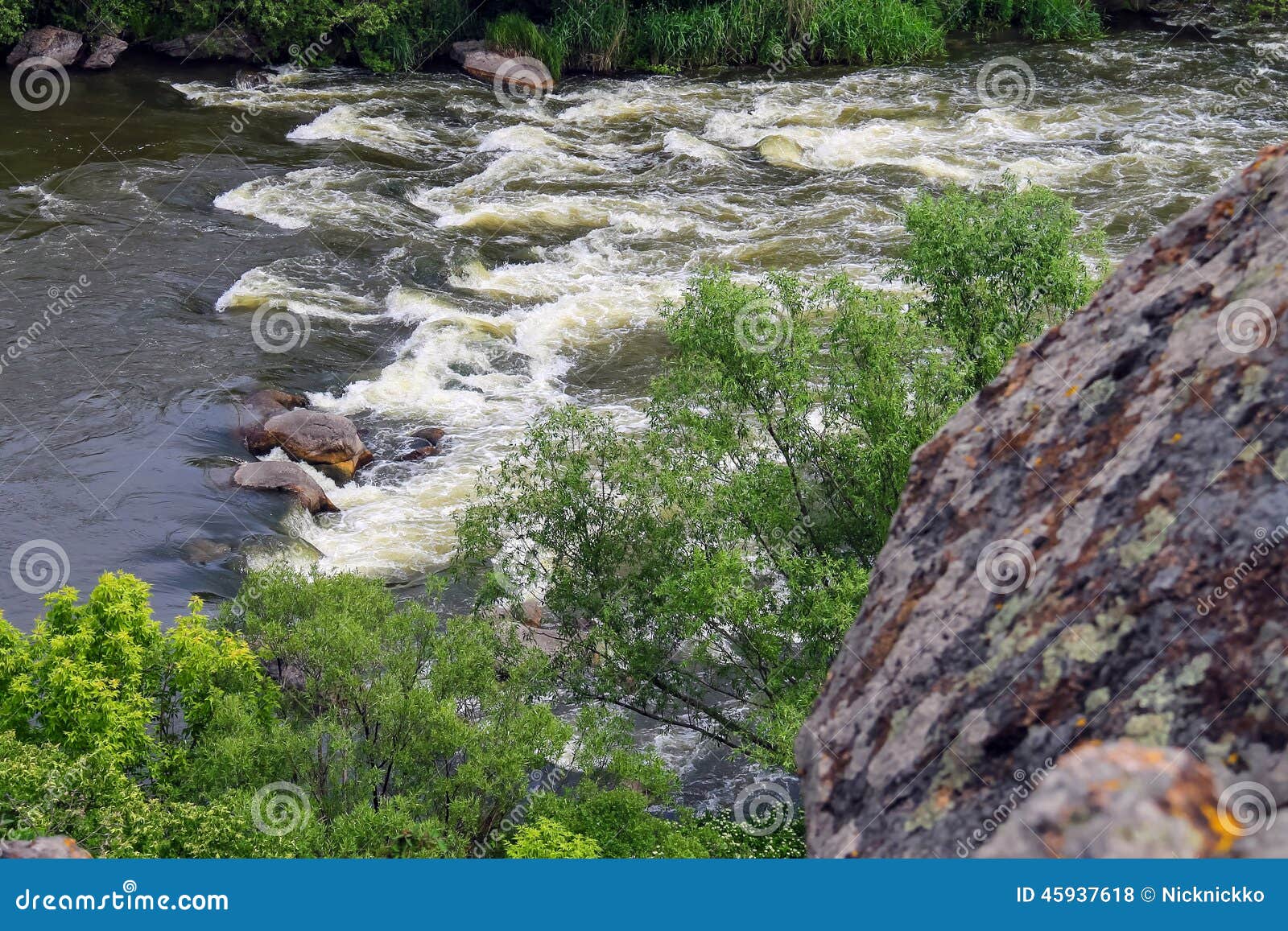 The Rapids on a Small River in Ukraine Stock Photo - Image of peaceful ...