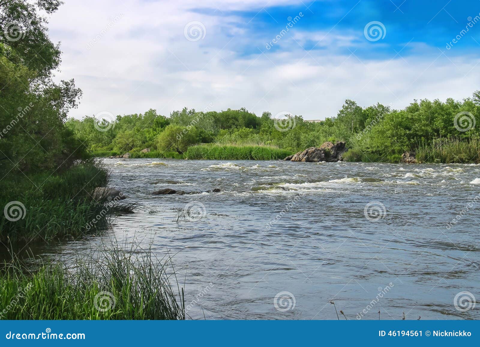 The Rapids on a Small River in Ukraine Stock Image - Image of cascade ...