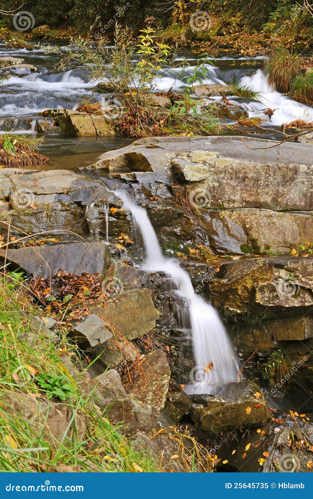 Swift Moving Water Over A Landscape Of Carved Out Rock ! Stock ...