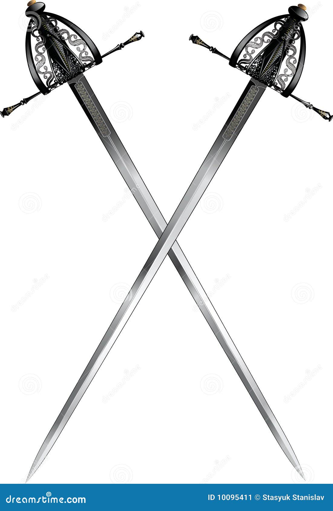 Rapiers stock vector. Illustration of duel, sharp, steel - 10095411