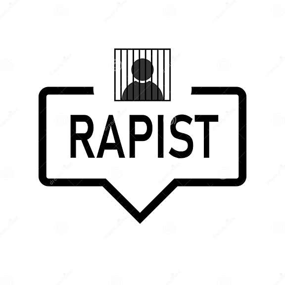 Rapist Speech Bubble with Icon, Isolated. Flat Design on White ...