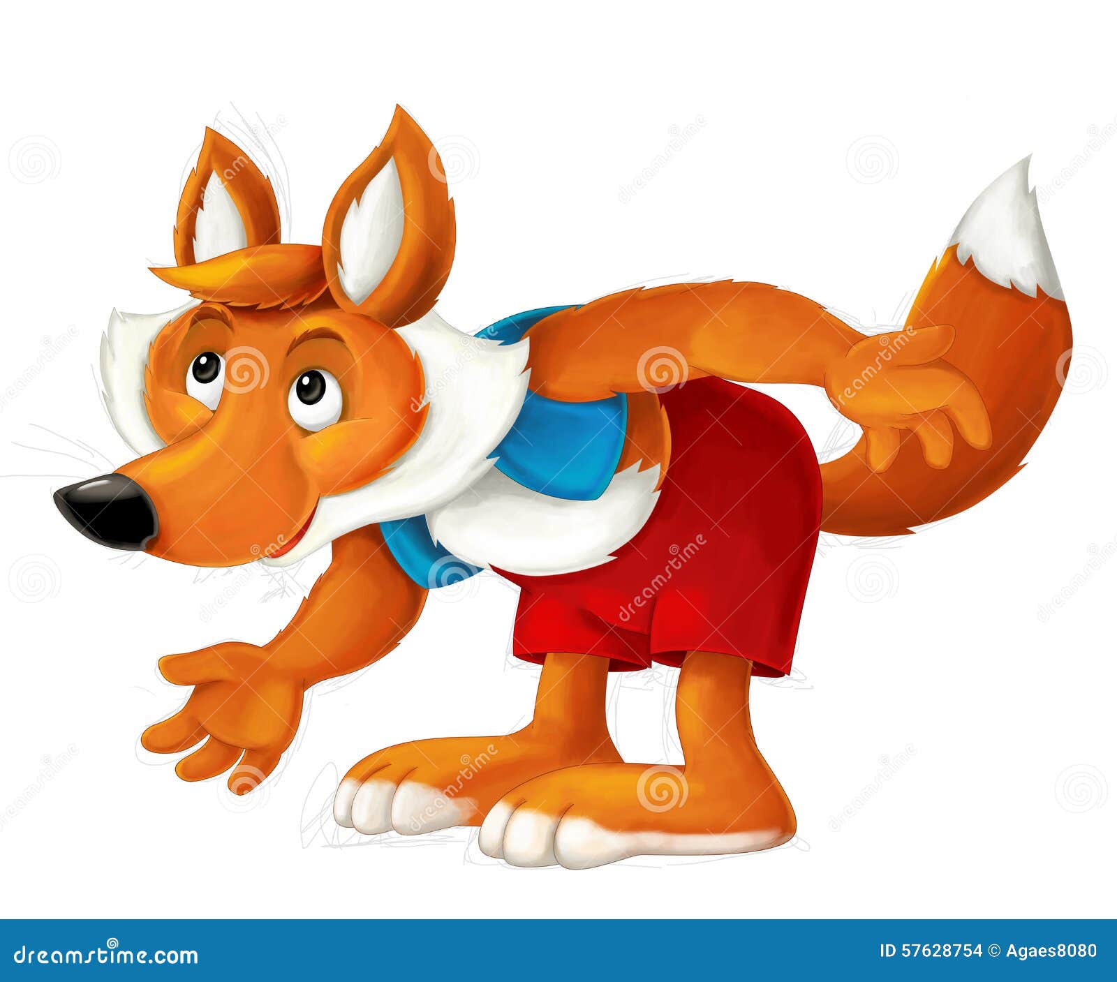 A Raposa Dos Desenhos Animados Ilustração Stock - Ilustração de sorriso ...