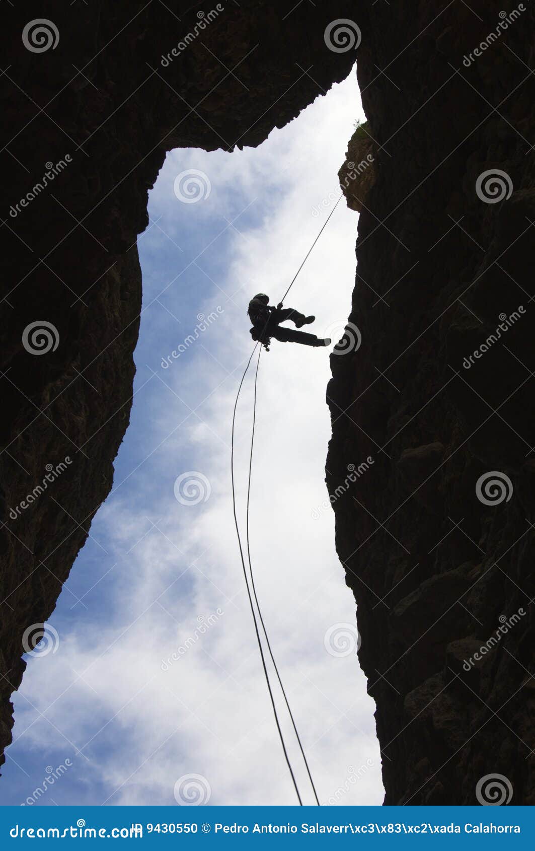 Rappel stock photo. Image of defile, climbing, backlight - 9430550