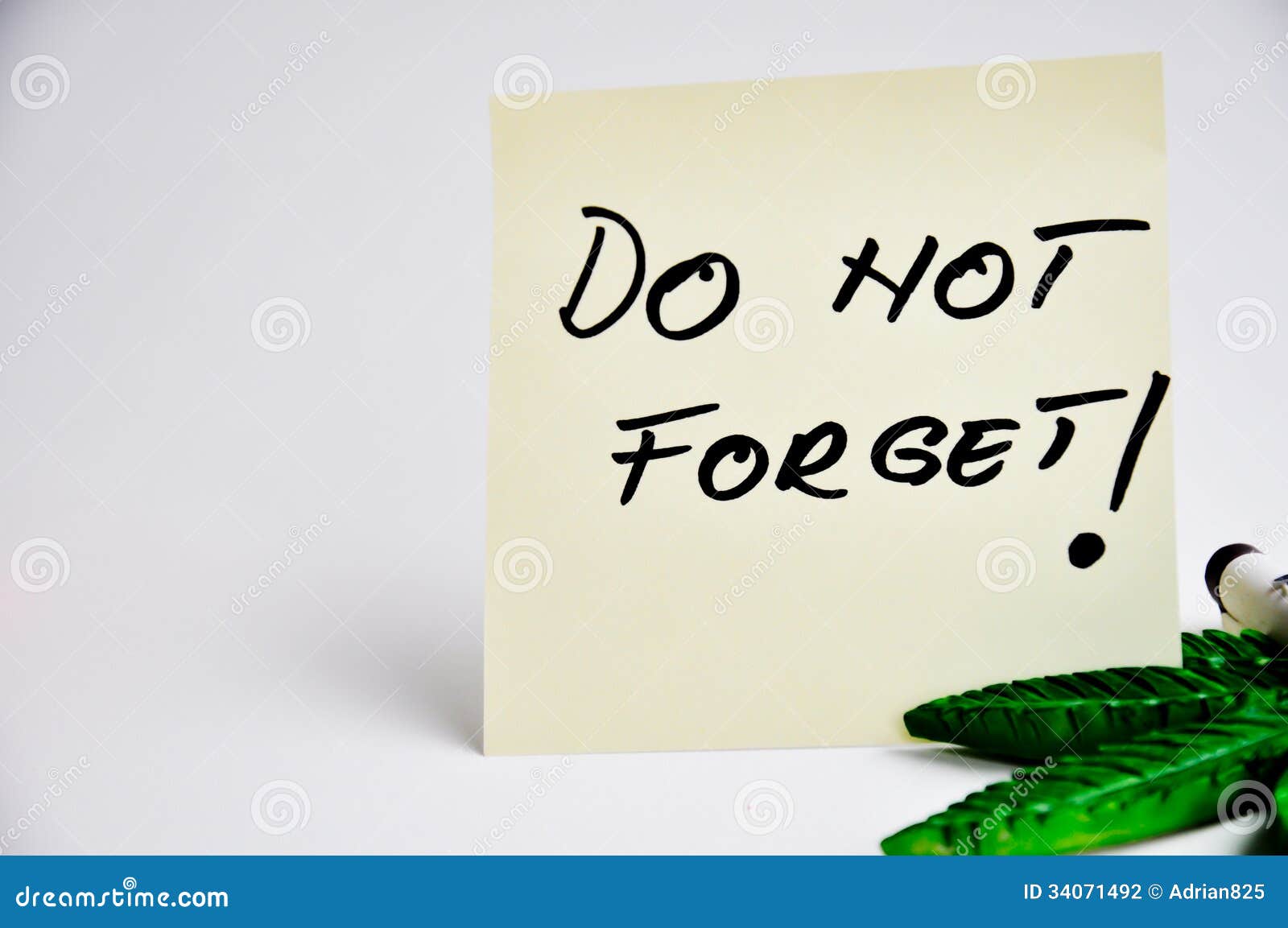 Rappel Pour Ne Pas Oublier La Carte Postale Photo stock - Image du ...