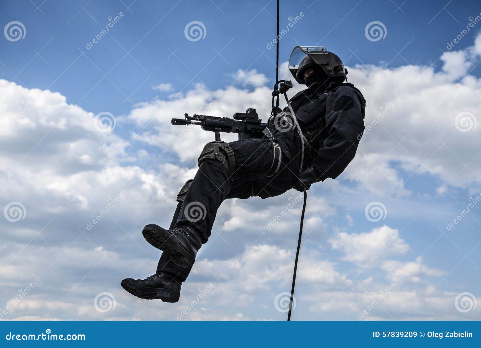 Rappeling assault stock image. Image of fries, firearms - 57839209