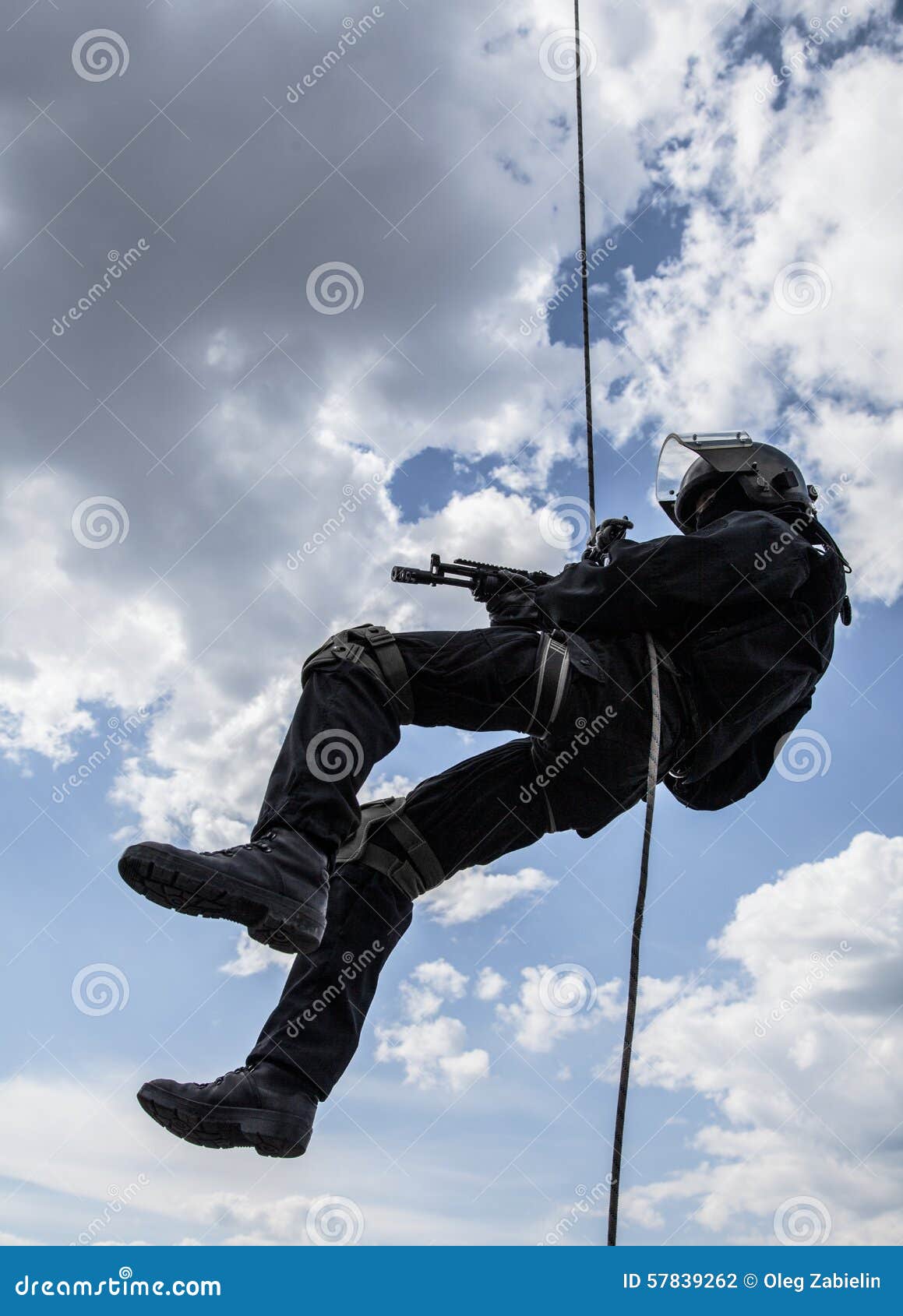 Rappeling assault stock photo. Image of commando, soldier - 57839262