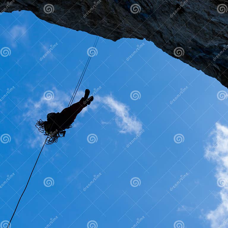 Rappelling stock photo. Image of action, hanging, moving - 27748918