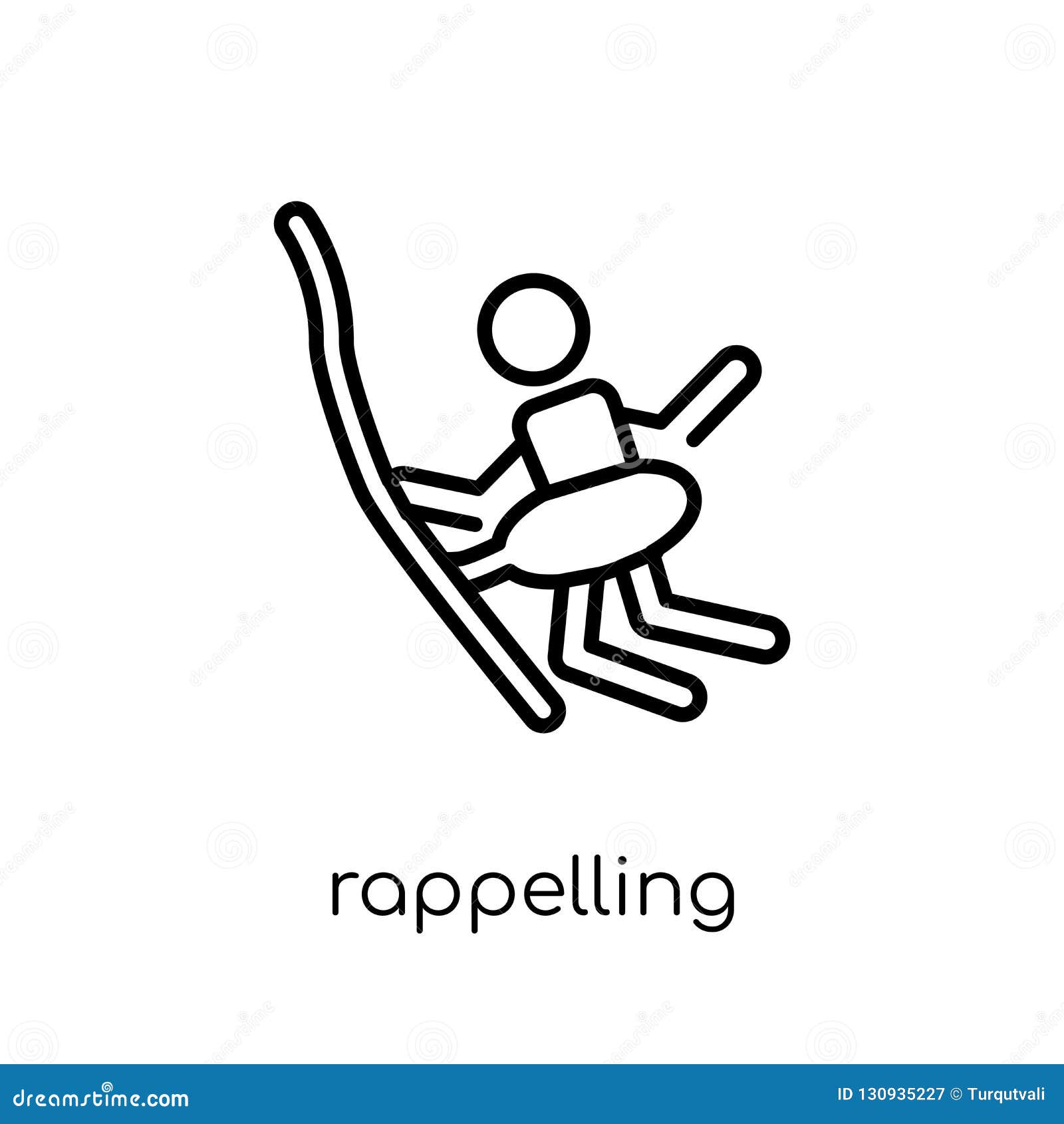 Rappelling Icon. Trendy Modern Flat Linear Vector Rappelling Icon on ...
