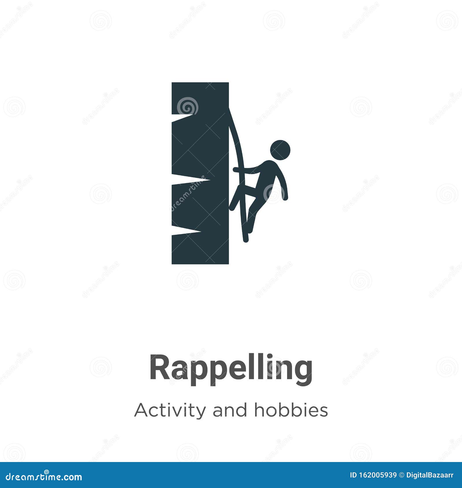 Rappelling Vector Icon on White Background. Flat Vector Rappelling Icon ...