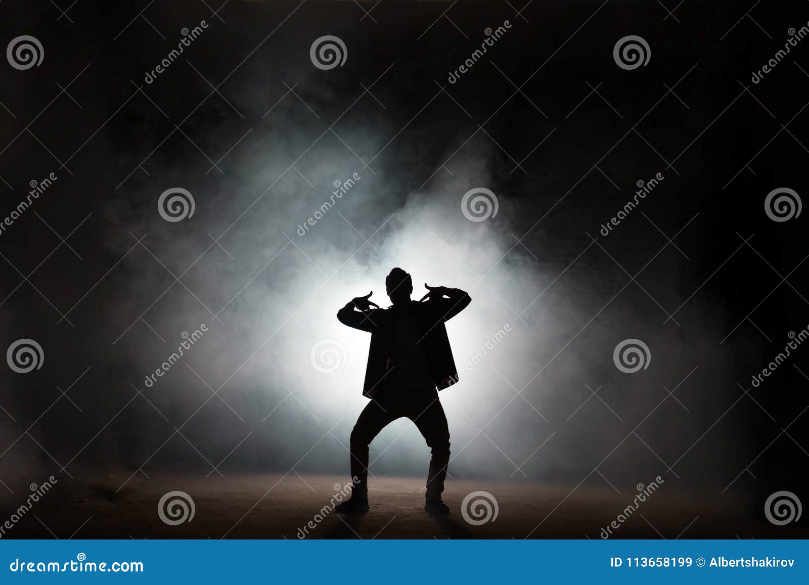 Rapper Dancing Isolated on Black Background Stock Image - Image of ...