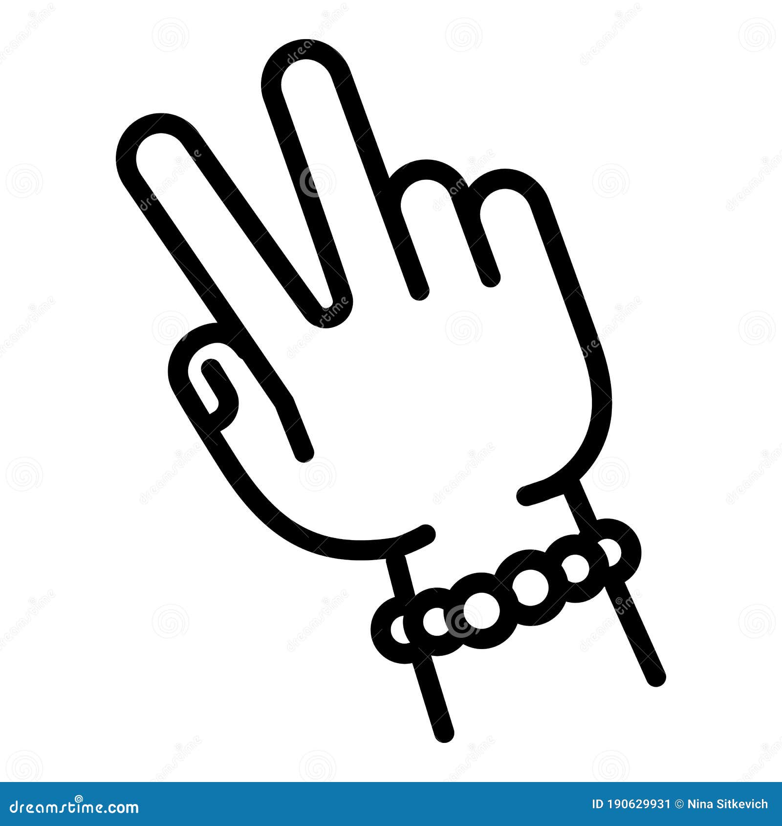 Rapper Hand Sign Icon, Outline Style Stock Vector - Illustration of ...