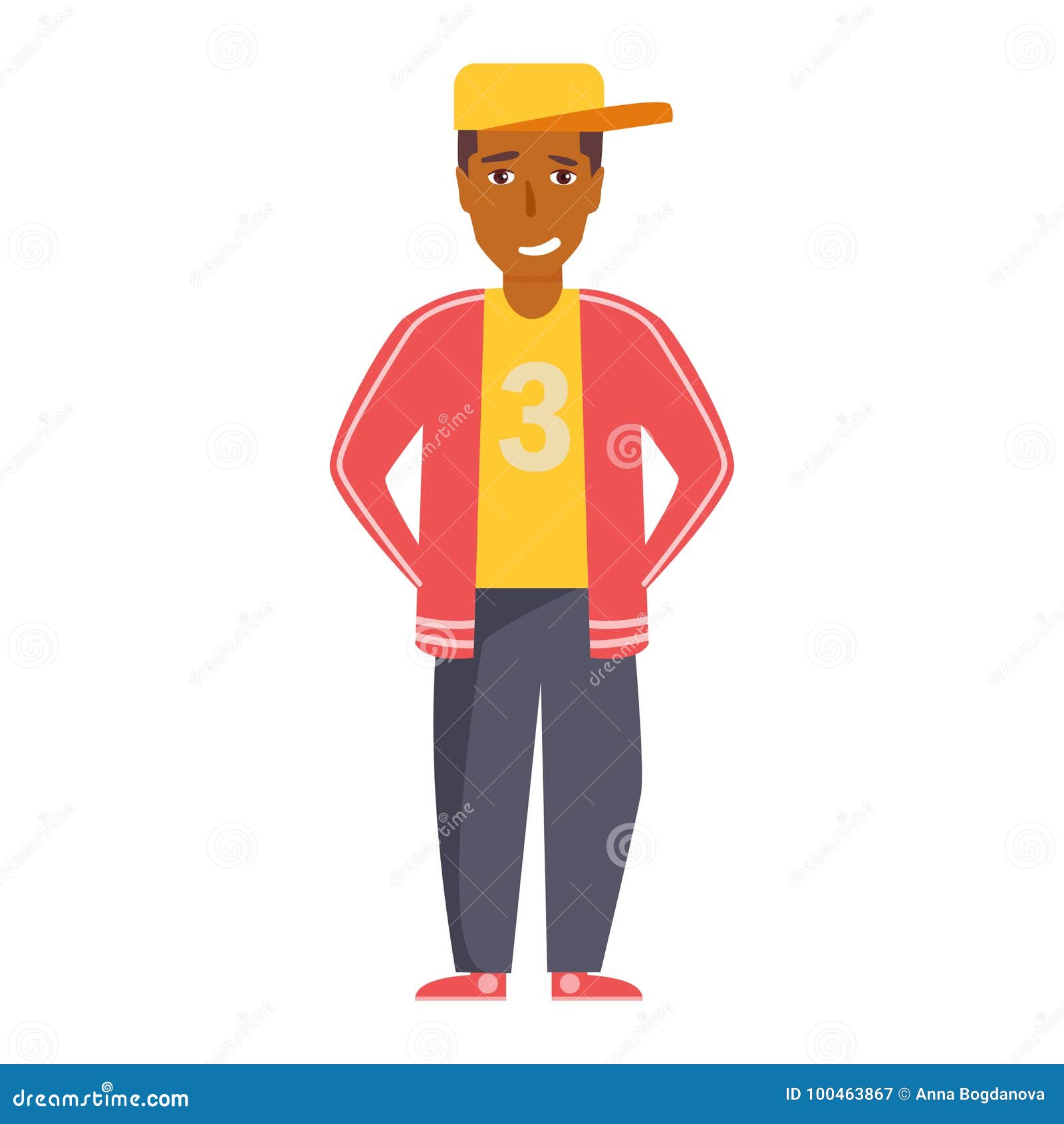 Rapper Man Vector. Rappers Style Clothing. Isolated Flat Cartoon ...