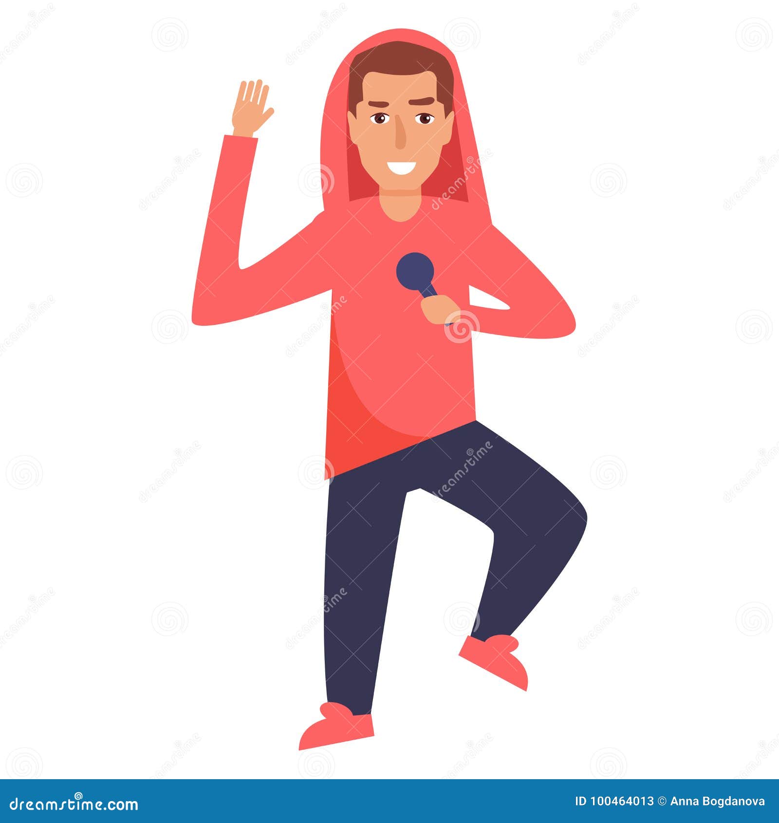 Rapper Man Vector. Rappers Style Clothing. Isolated Flat Cartoon ...