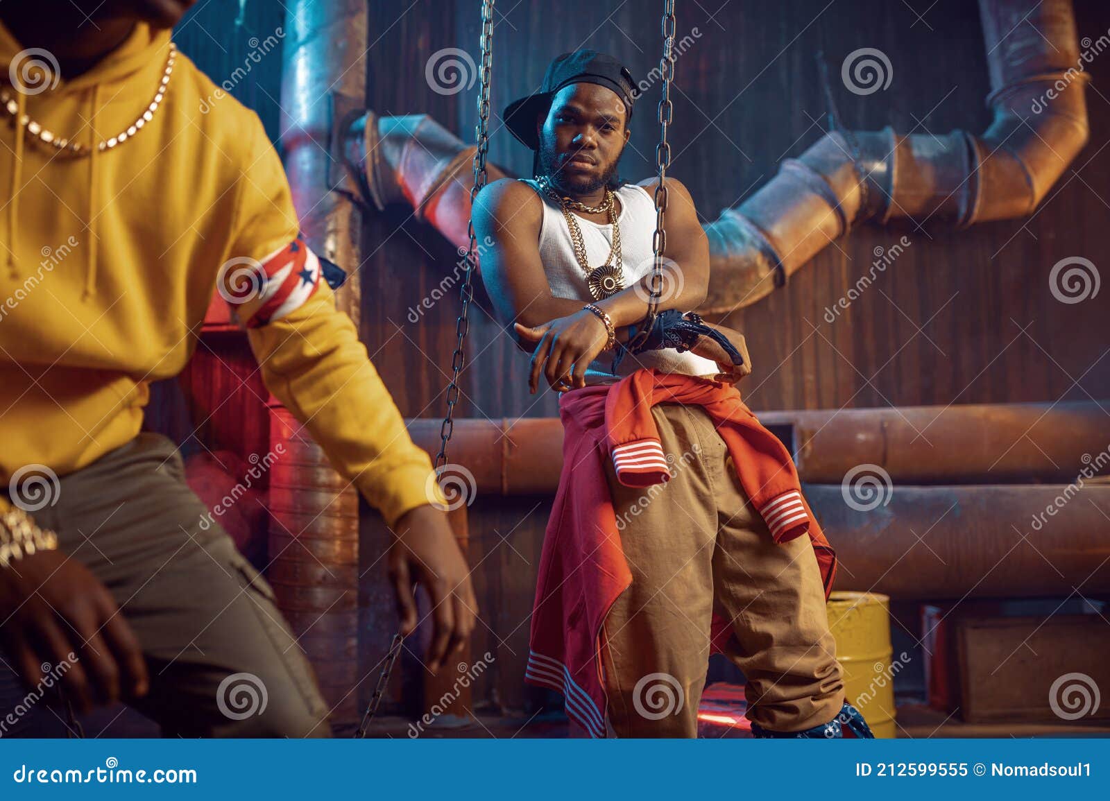 Rappers Poses, Break-dance Performing in Studio Stock Image - Image of ...