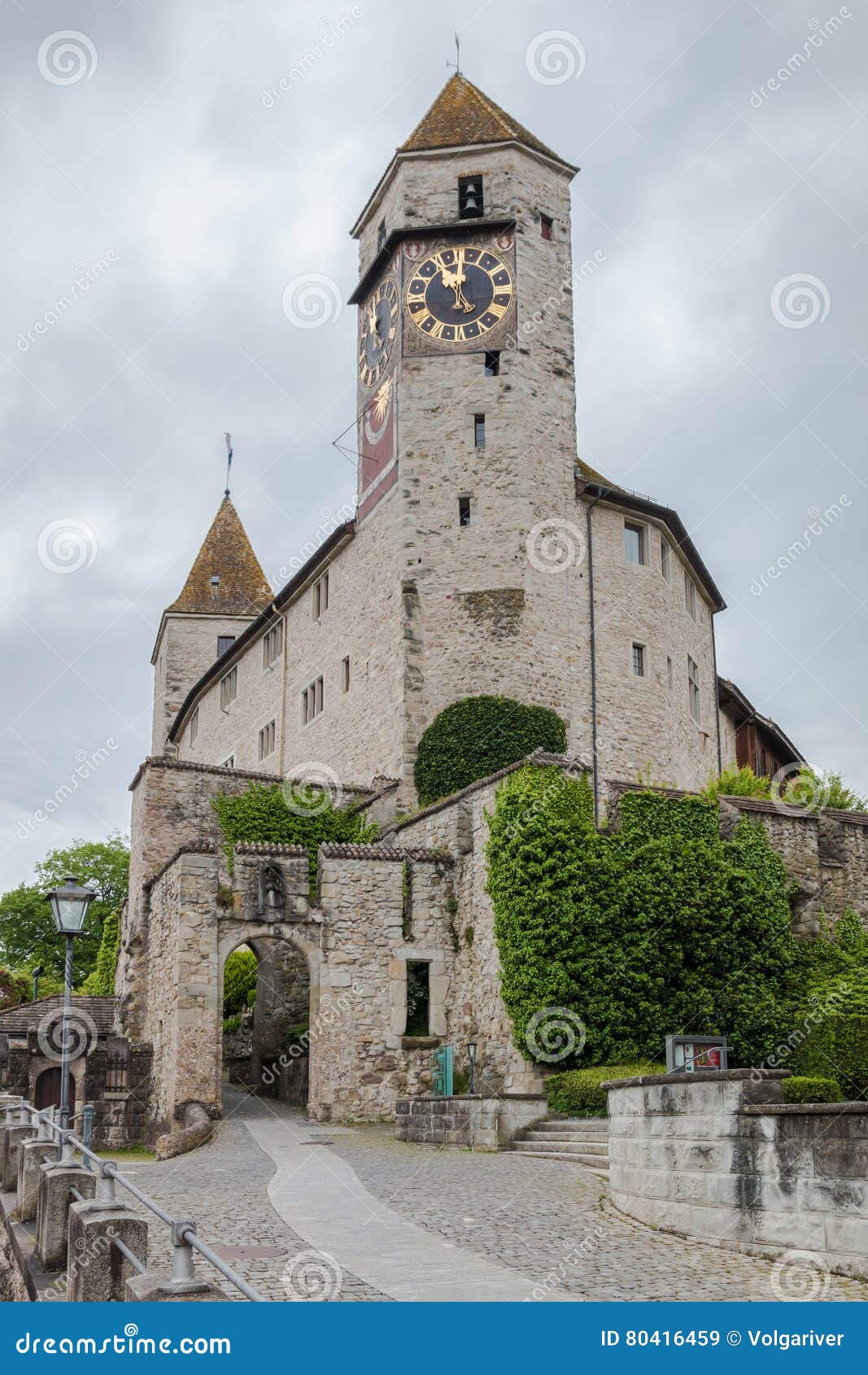 Rapperswil Castle, Switzerland Stock Image - Image of clock, garden ...