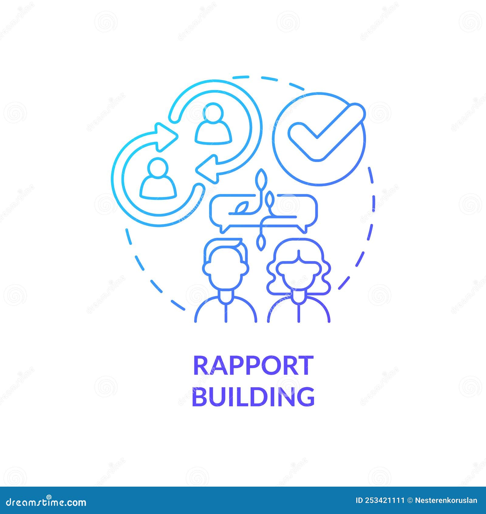 Rapport Building Blue Gradient Concept Icon Stock Illustration ...
